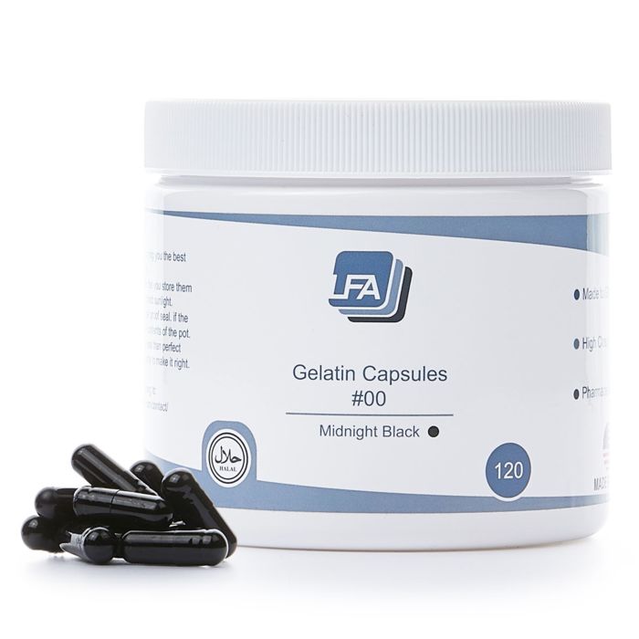 Empty Gelatin Capsules Size #00 Midnight Black | LFA Capsule Fillers