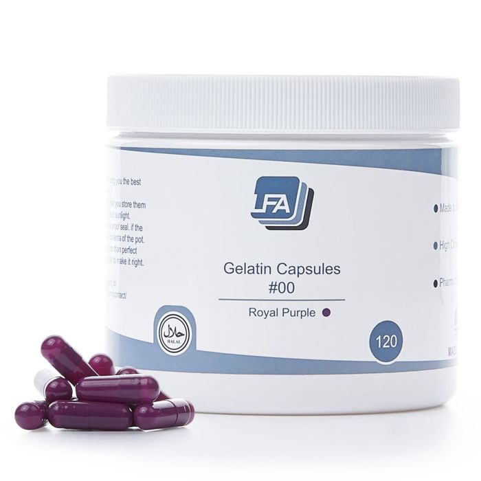 Empty Gelatin Capsules Size #00 Royal Purple | LFA Capsule Fillers