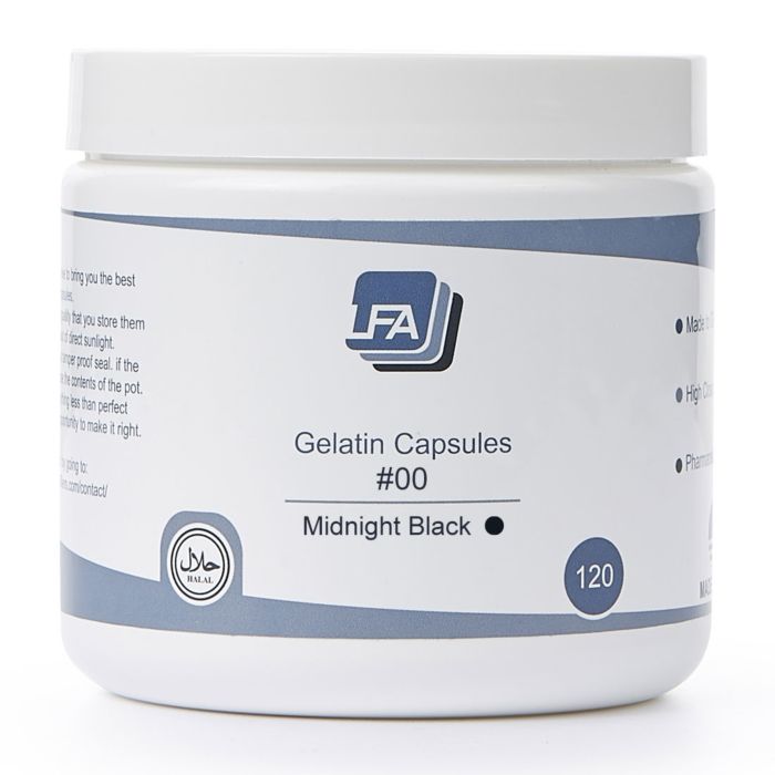 Empty Gelatin Capsules Size #00 Midnight Black | LFA Capsule Fillers